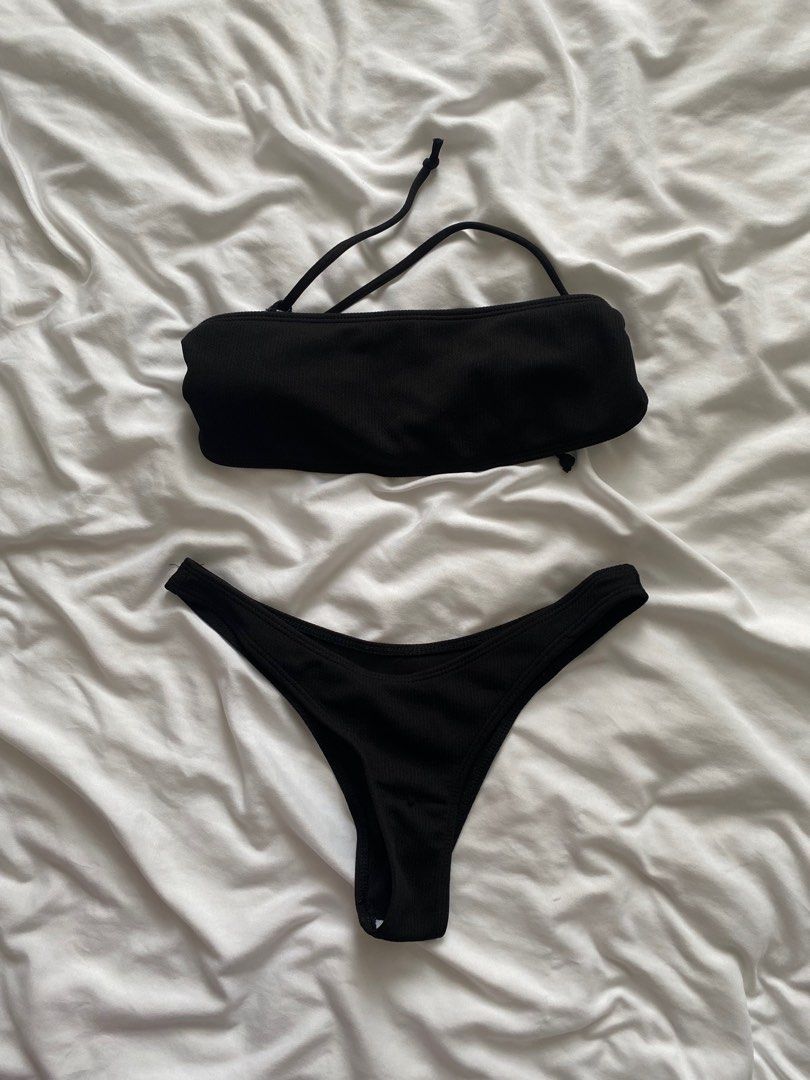 Black Bikini, Women's Fashion, Swimwear, Bikinis & Swimsuits on Carousell