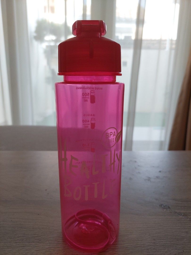 Botol Minum 500 ml pink, Kitchen & Appliances di Carousell
