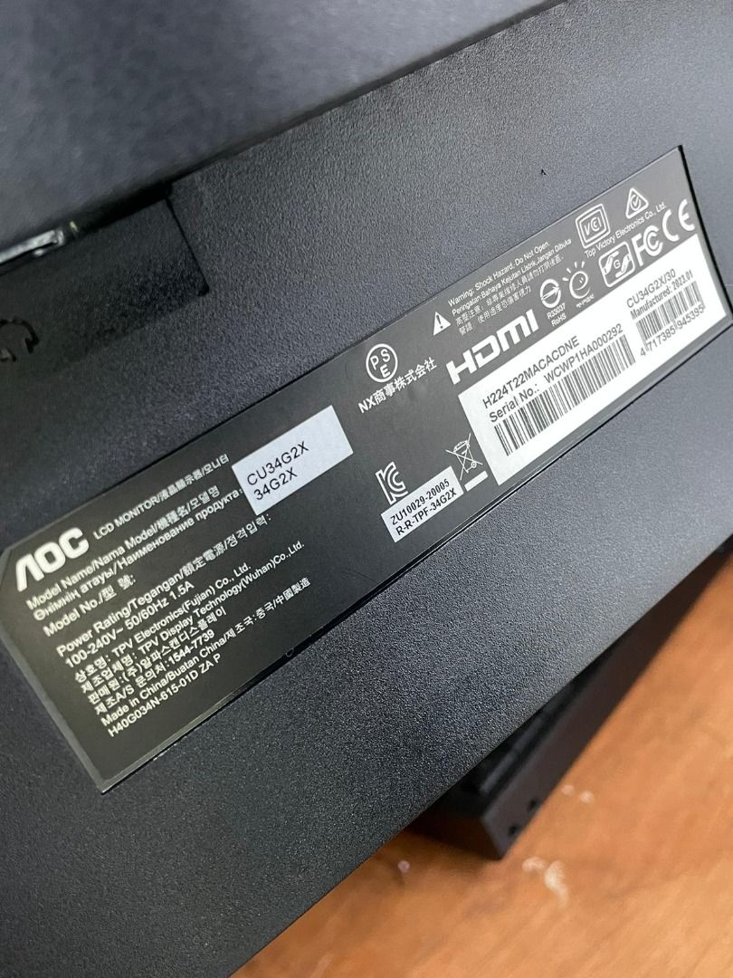 [BROKEN] Curved Gaming Monitor, AOC CU34G2X, AOC 34" 21:9 WQHD 144Hz ...