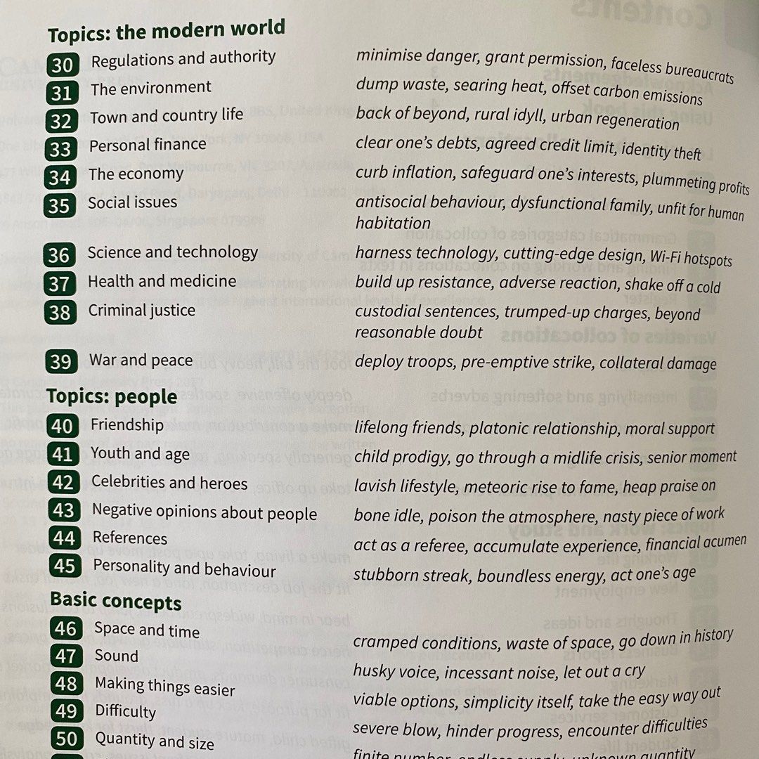 Cambridge English collocation in use ( with answers), 興趣及遊戲, 書本 & 文具 ...