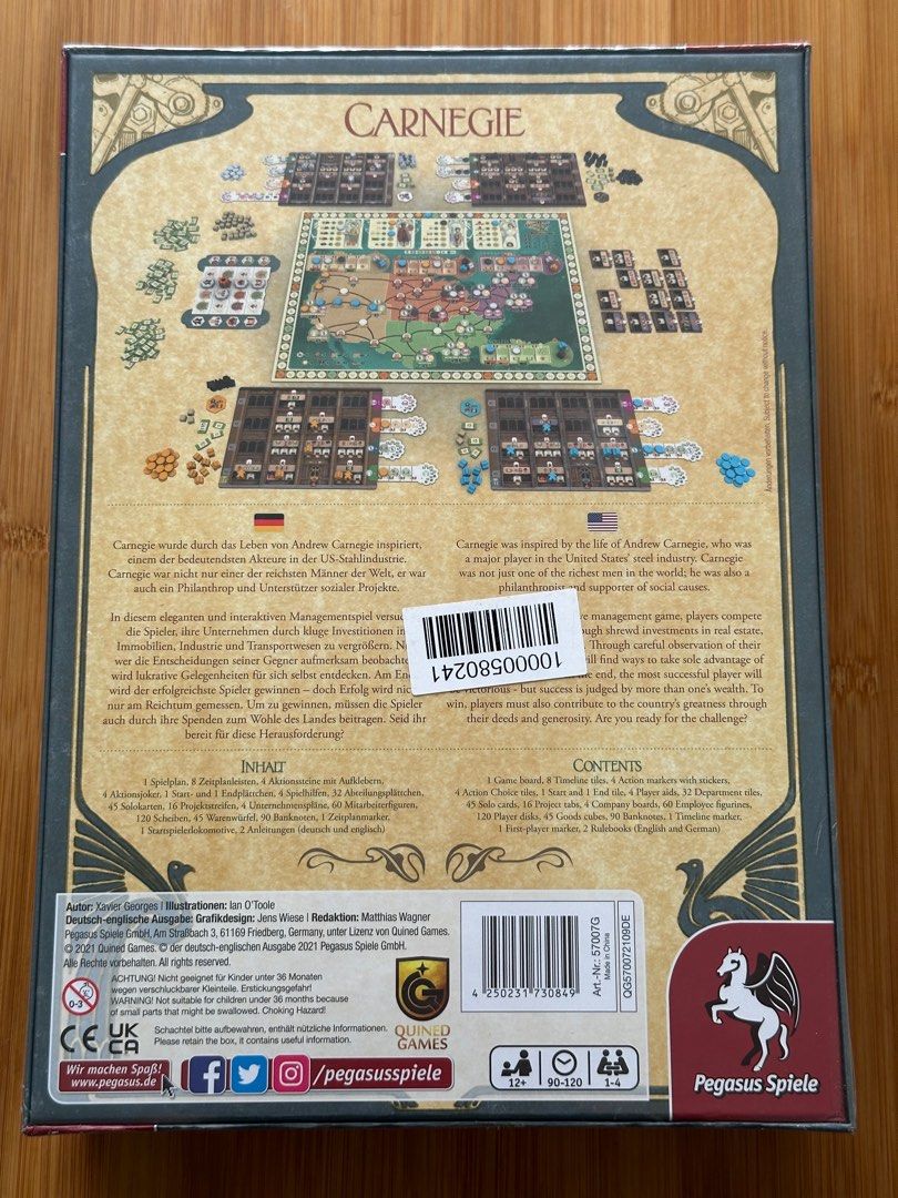 Carnegie - Board Game, Hobbies & Toys, Toys & Games on Carousell