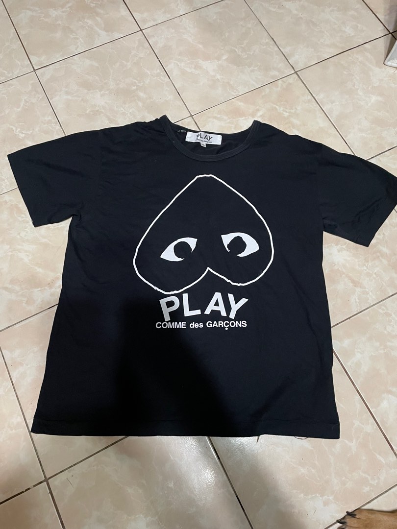 CDG Play Emblem Black Shirt, Men's Fashion, Tops & Sets, Tshirts & Polo ...