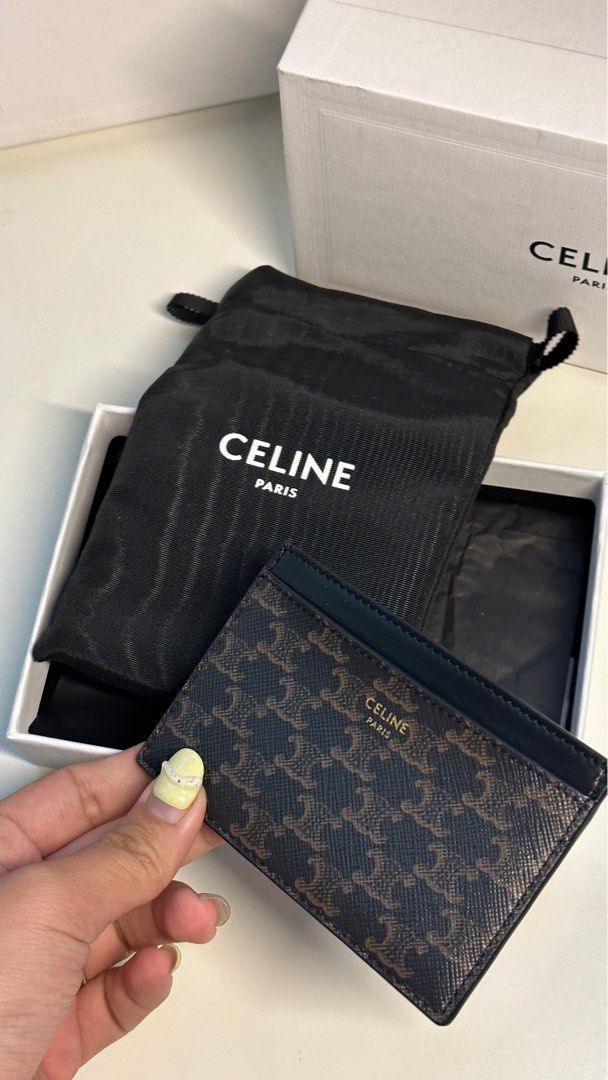 全新 Celine card holder 凱旋門 老花 卡夾, 名牌精品, 精品包與皮夾在旋轉拍賣