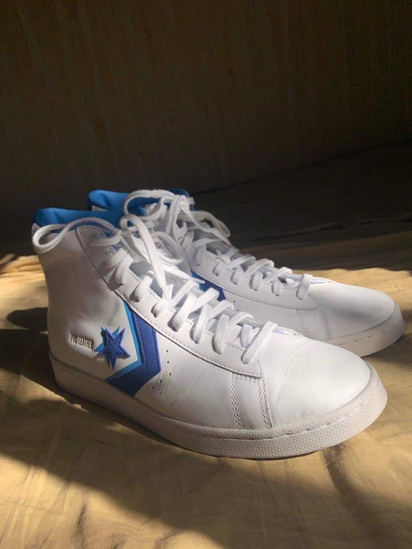 CONVERSE CHUCK OG PRO LEATHER HI "WHITE/COAST BLUE", Men's Fashion ...
