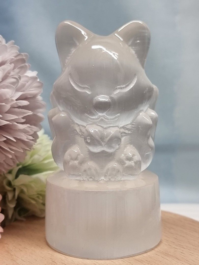 Crystal (Selenite Fish plate and Nine-tailed fox), Women's Fashion ...