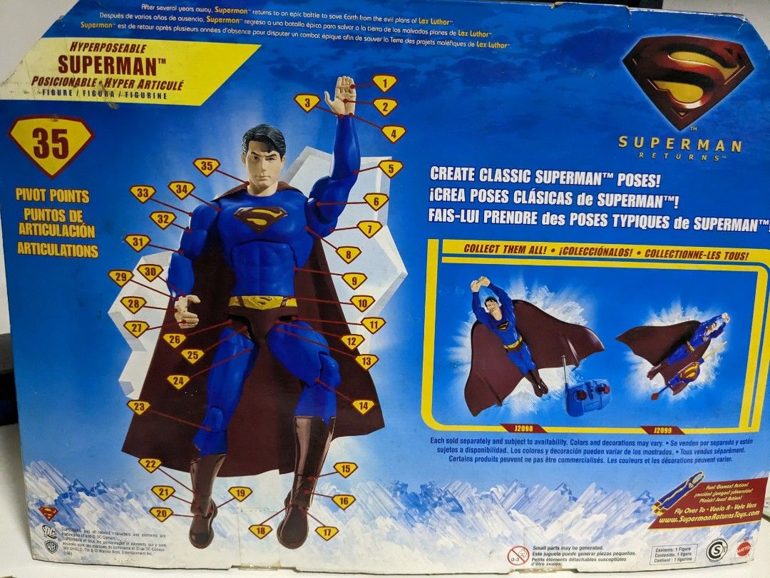 DC Mattel hyperposable 14" Superman returns, Hobbies & Toys, Toys ...