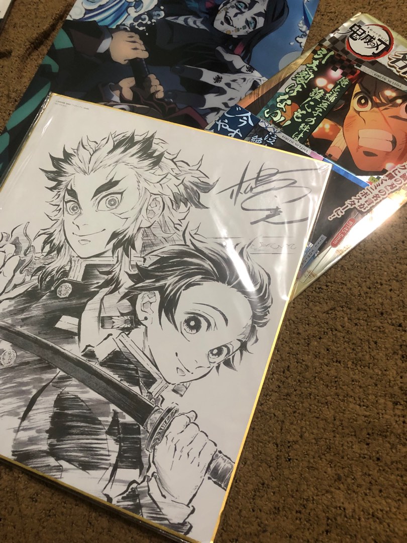 Demon slayer card board art print , plastic art print and clear file ...