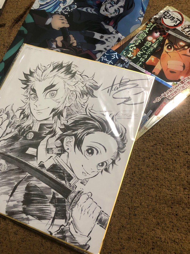 Demon slayer card board art print , plastic art print and clear file ...