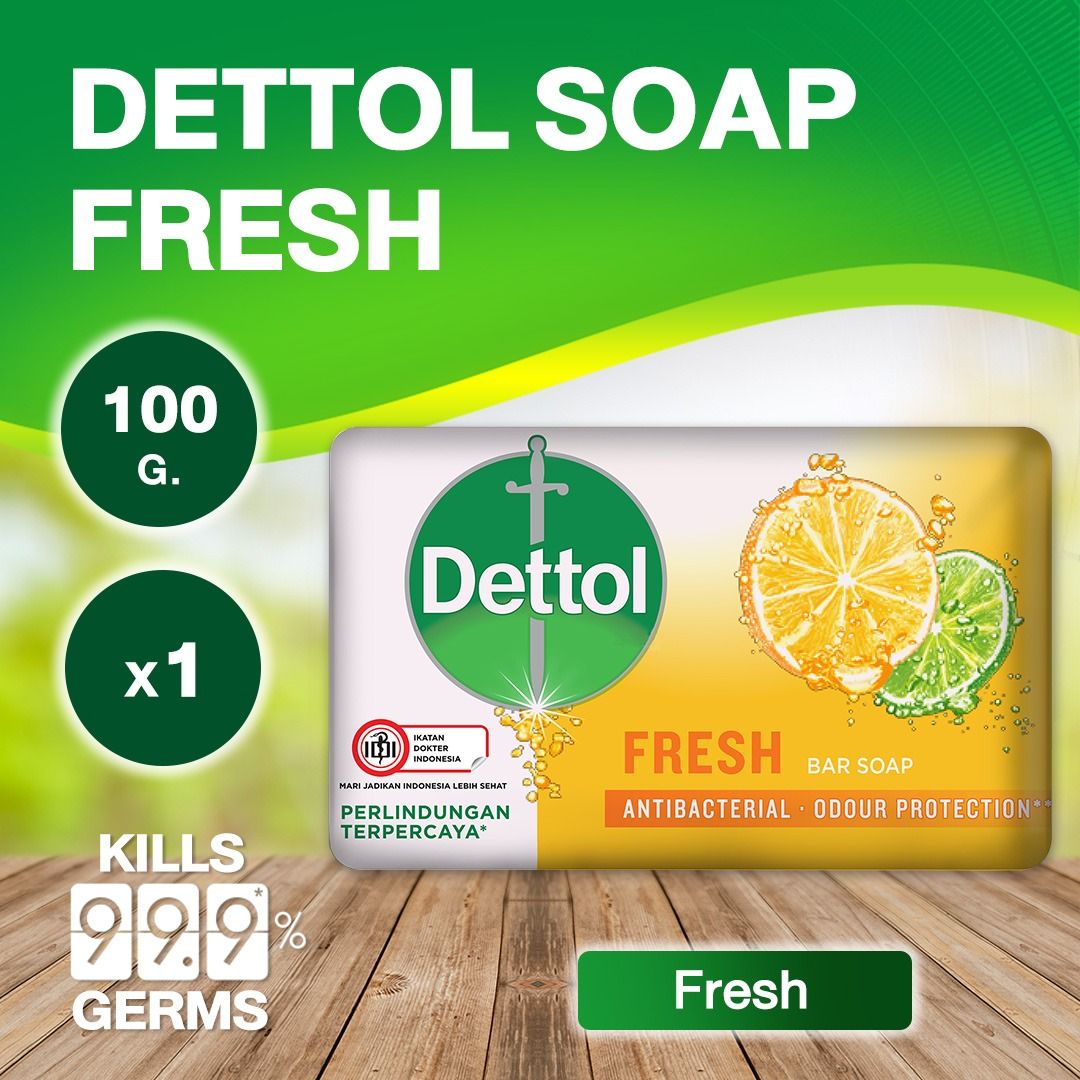 Dettol Bar Soap 100g x 4 pack. Kills 99.9% Germs. Assorted Variety ...