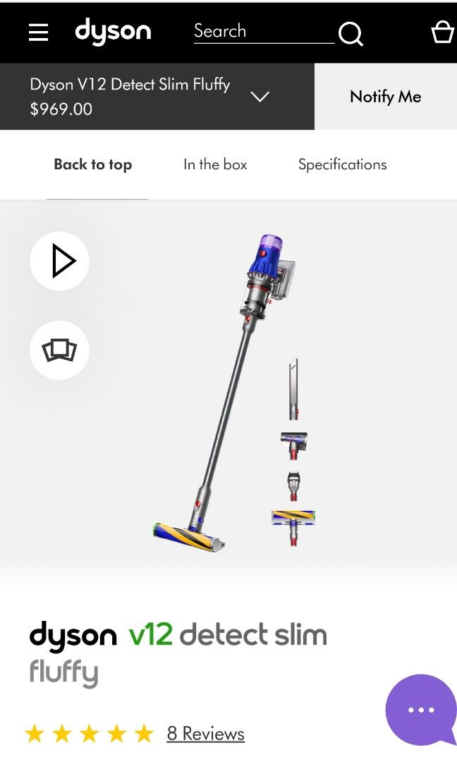 Dyson V12 Detect Slim Fluffy + Grab & Go Dok, TV & Home Appliances ...