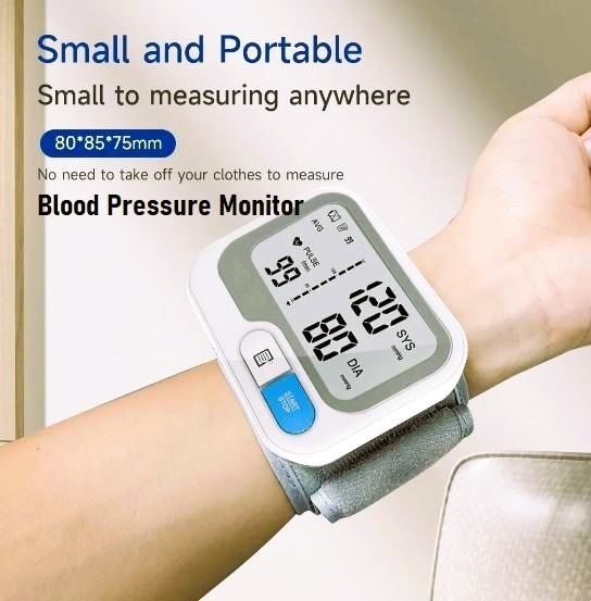 Electronic Automatic Wrist Digital Blood Pressure Monitor BP Heart Rate ...