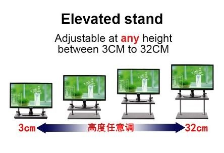 Elevated Height Adjustable Computer Monitor Stand Laptop Standing ...
