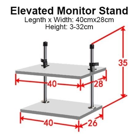 Elevated Height Adjustable Computer Monitor Stand Laptop Standing ...