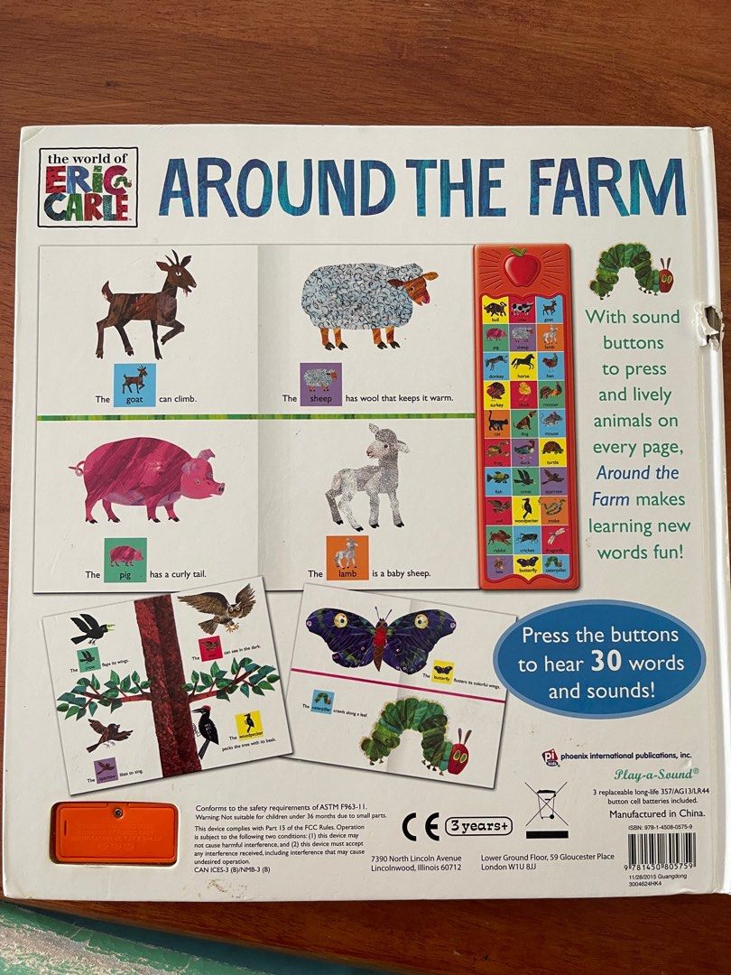 Eric Carle Around the Farm Animal Sound book, Hobbies & Toys, Books ...