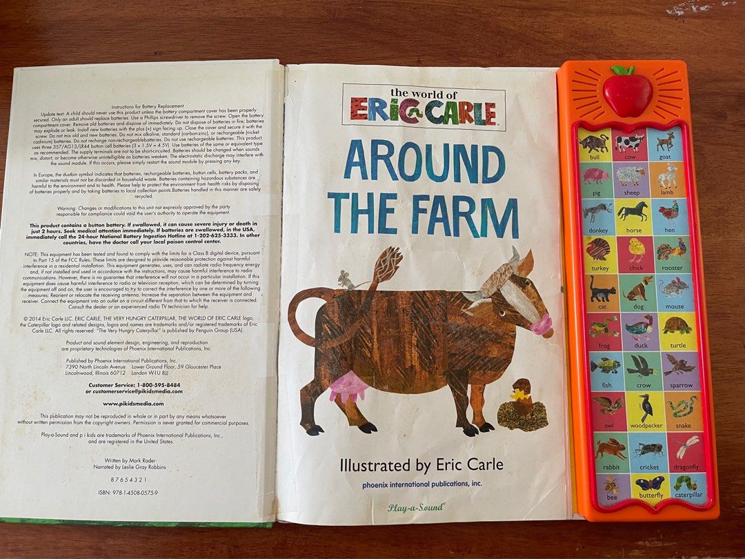 Eric Carle Around the Farm Animal Sound book, Hobbies & Toys, Books ...
