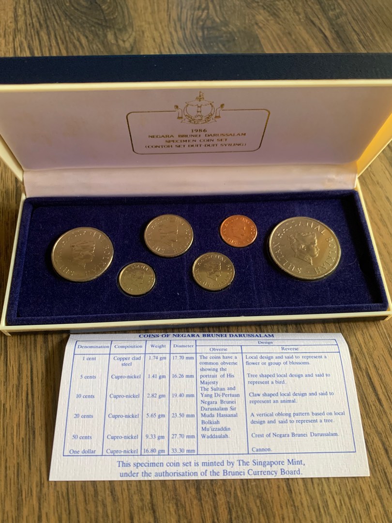 F510 - Brunei 1986 Specimen Coins Set, Hobbies & Toys, Memorabilia ...