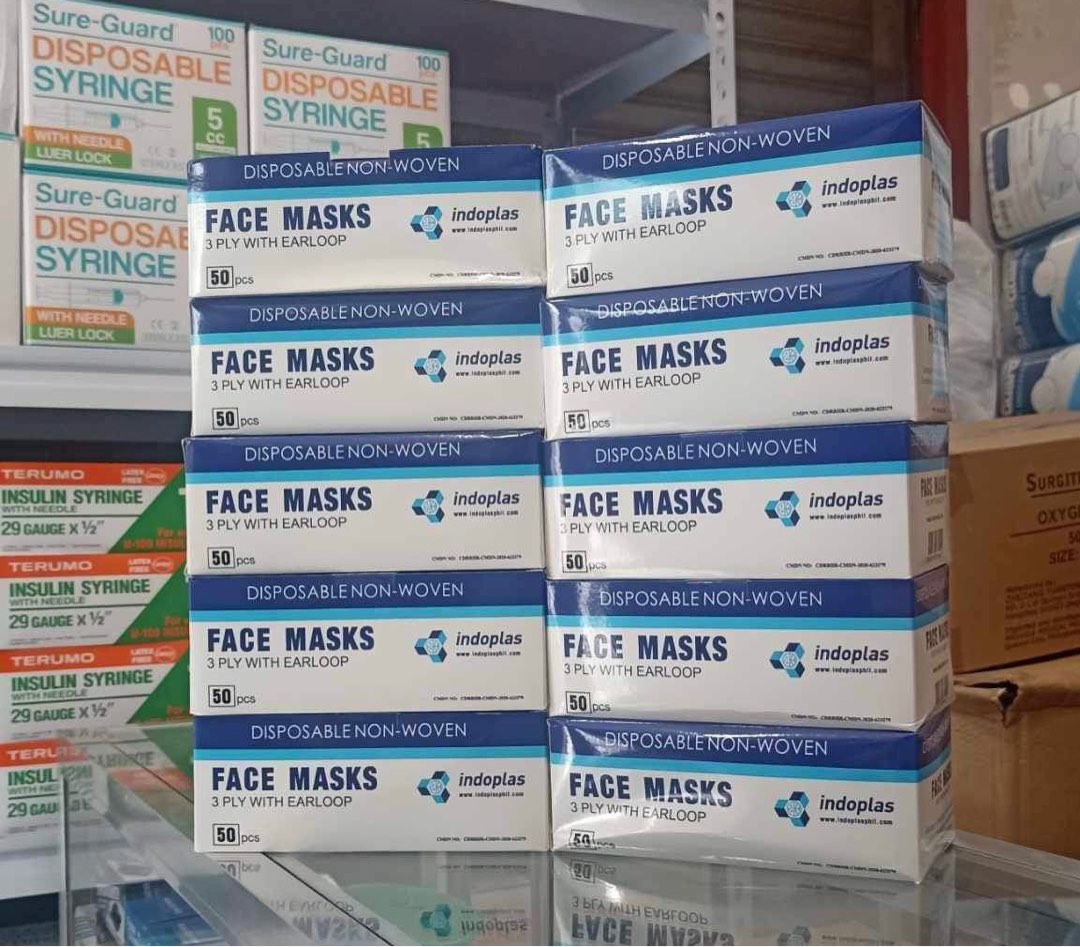 Face Mask 3ply Indoplas, Health & Nutrition, Medical Supplies & Tools ...