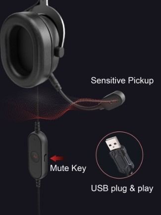 Fifine H6 24-bit 7.1 Surround Sound USB Gaming Headset with 320g Weight ...