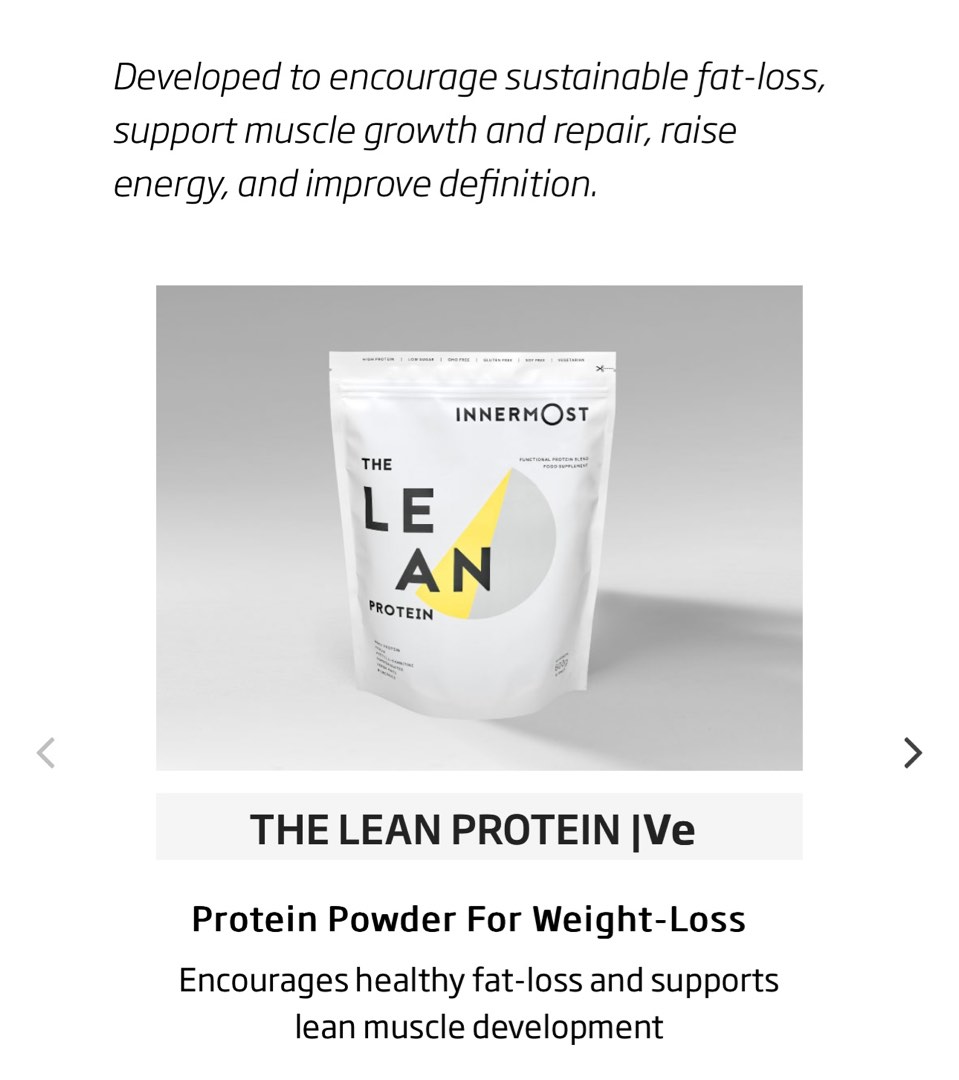 Fitness First Innermost Lean Protein Shake, Health & Nutrition, Health ...