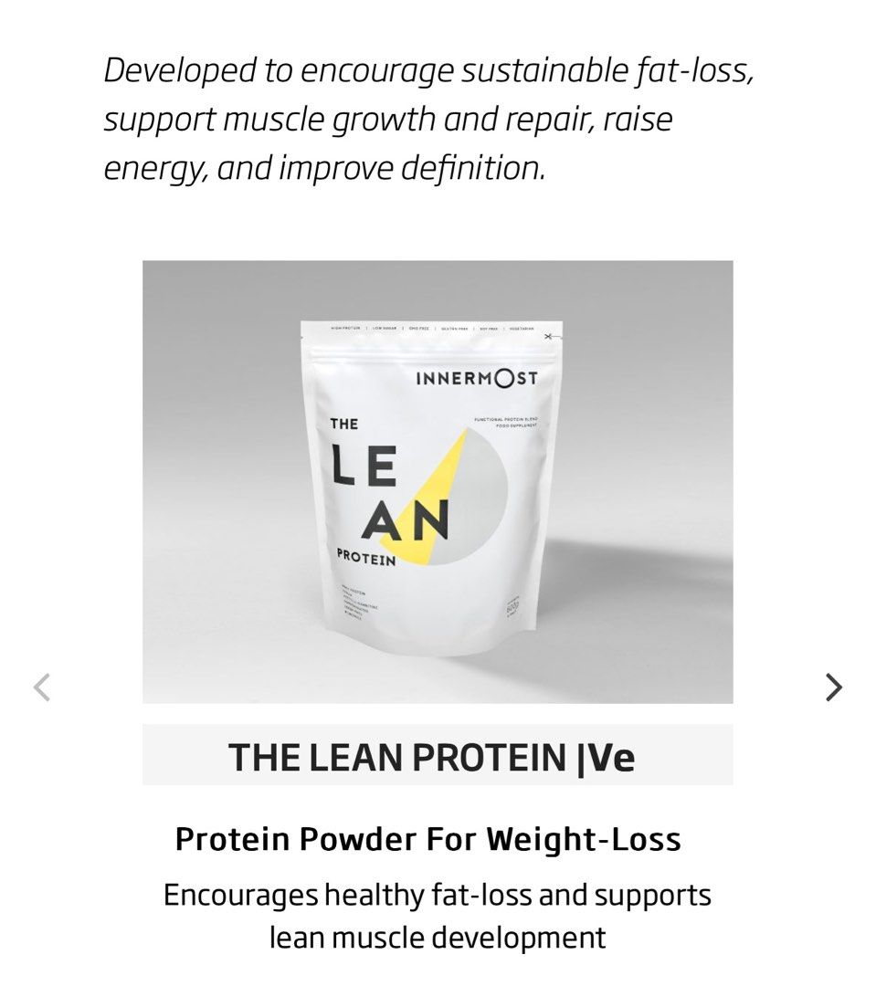 Fitness First Innermost Lean Protein Shake, Health & Nutrition, Health ...