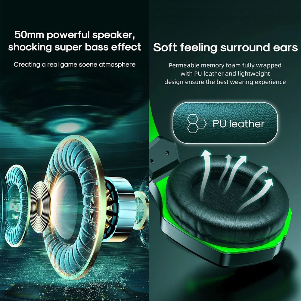 Gaming Headset with Noise Cancelling Microphone and Cool Breathing ...