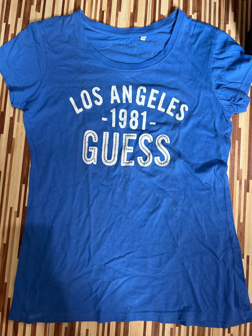 Guess Blue Shirt, Women's Fashion, Tops, Shirts on Carousell