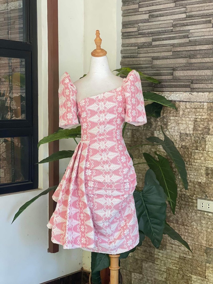 Hand Woven Pink Filipiniana Dress for rent, Women's Fashion, Dresses ...