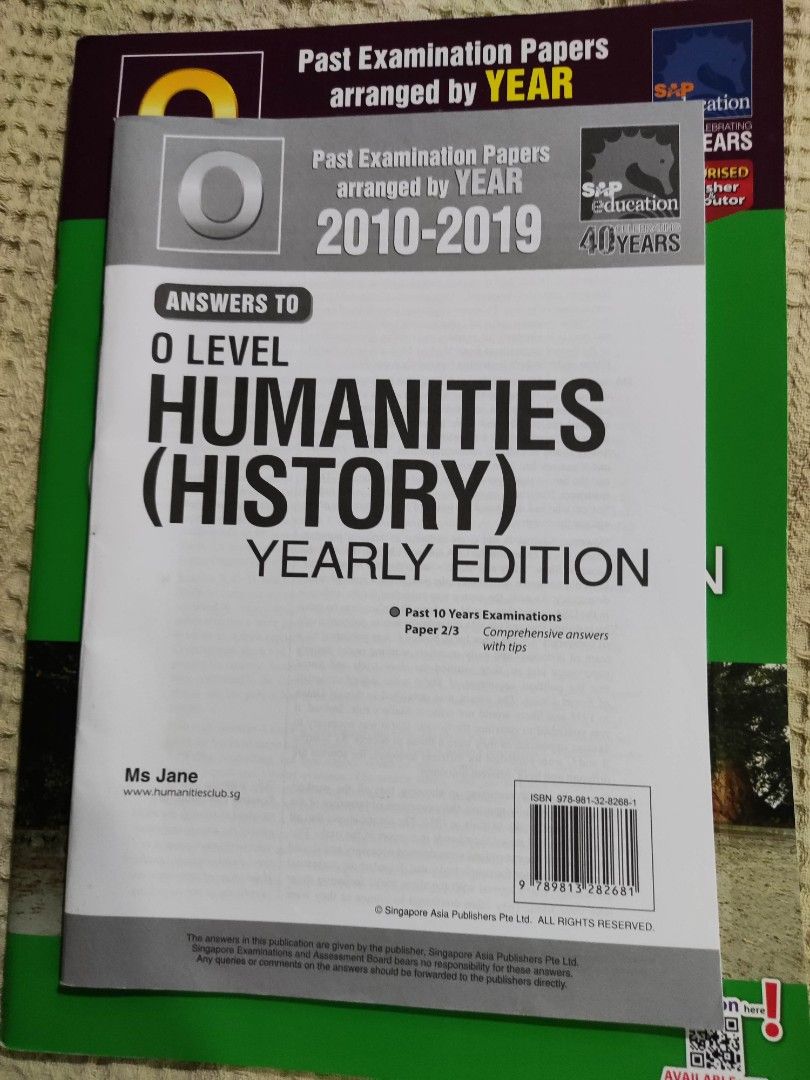 History O-Level Humanity Past Exam Papers 2010-2019 with Answer booklet ...