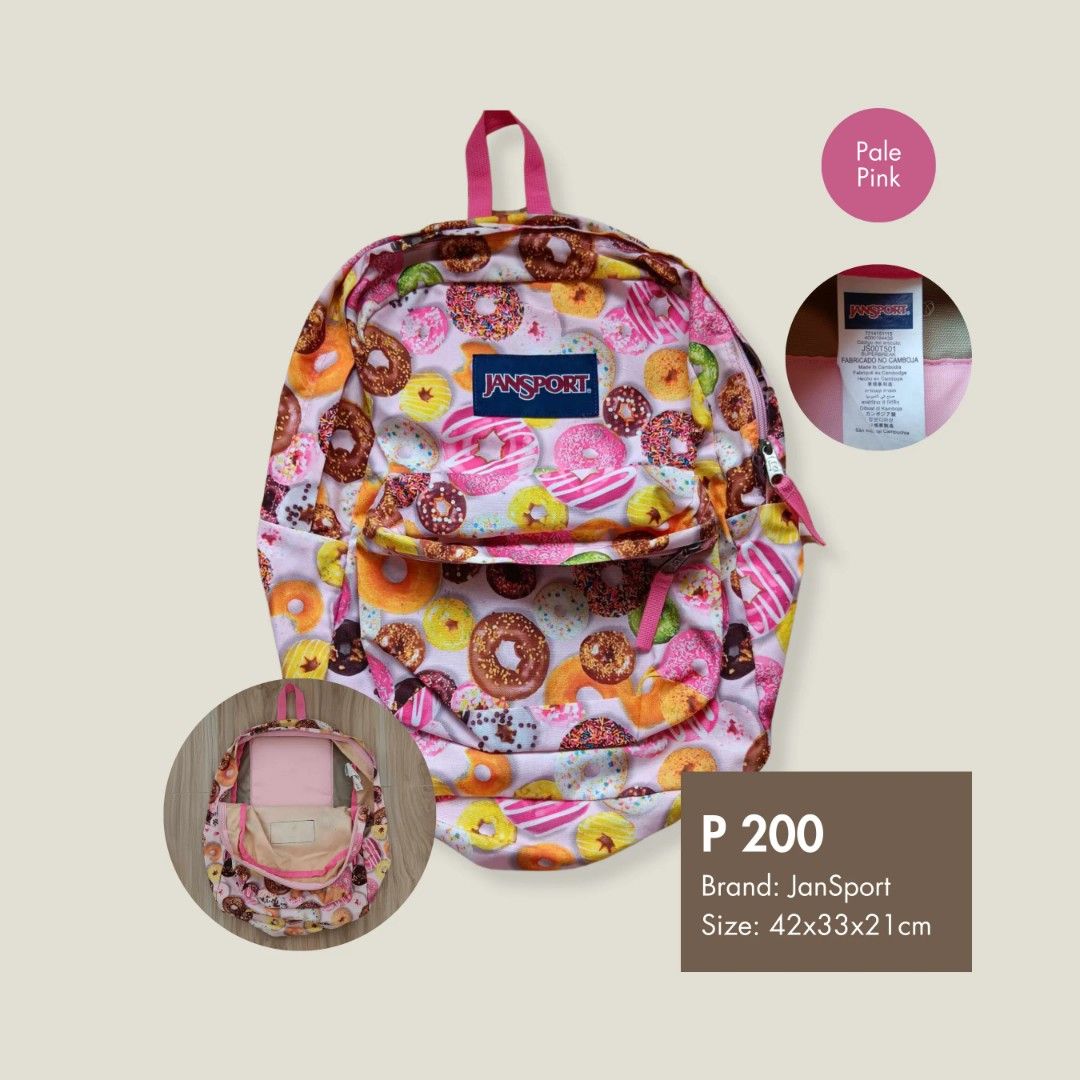 Jansport Donut Backpack, Women's Fashion, Bags & Wallets, Backpacks on ...