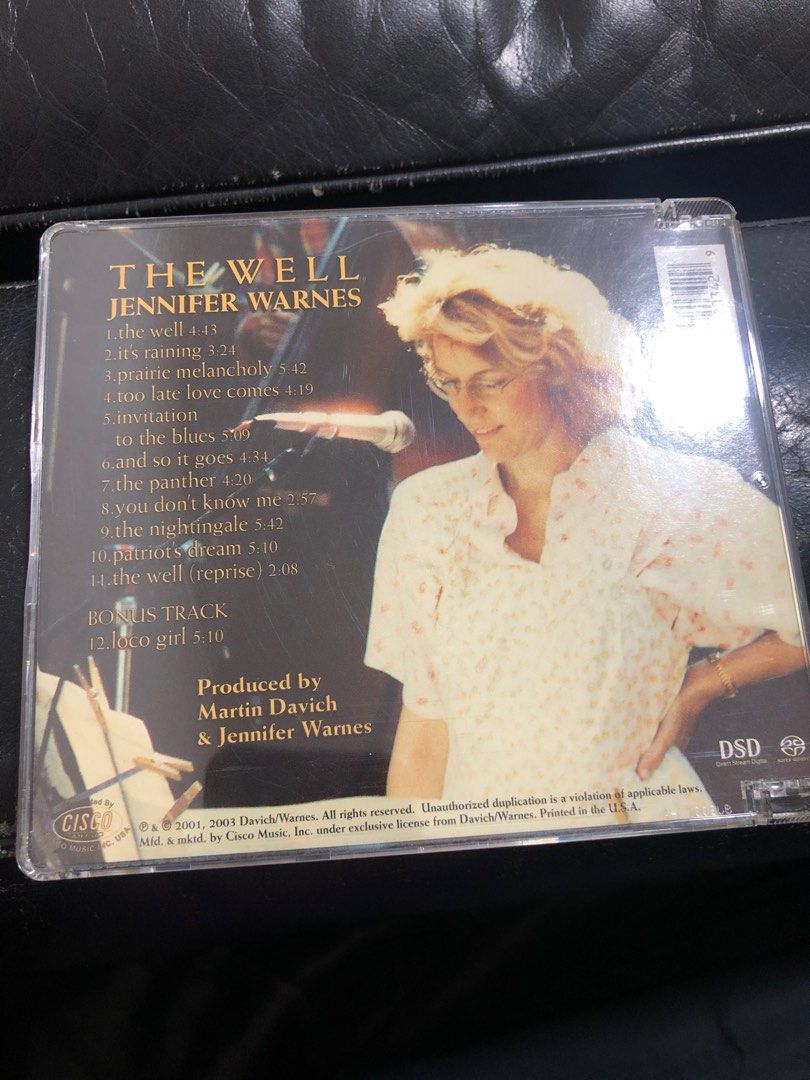 罕版Jennifer Warnes the well SACD, 興趣及遊戲, 音樂、樂器 & 配件, 音樂與媒體 - CD 及 DVD ...