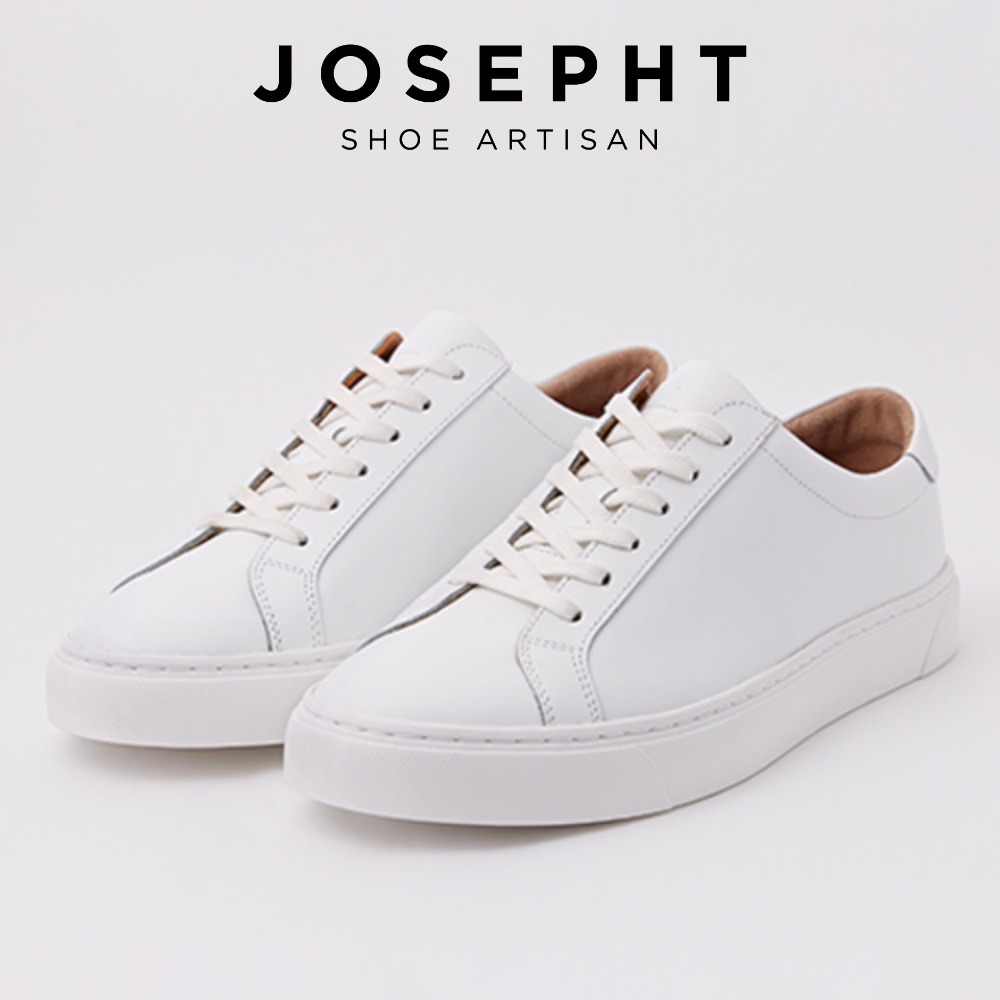 Men's Josepht Rowan White Leather Sneakers, Men's Fashion, Footwear ...