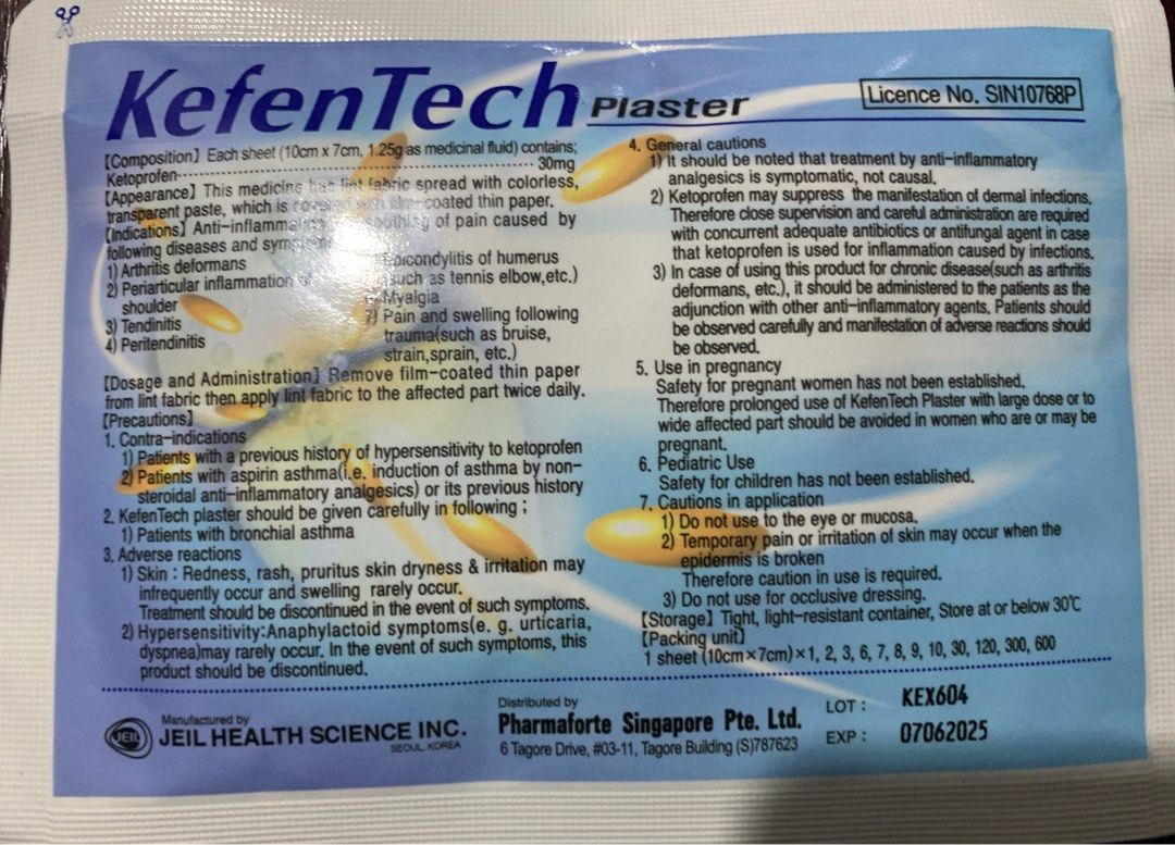 Kefentech Plaster Expiry Jun 2025, Health & Nutrition, Medical Supplies ...