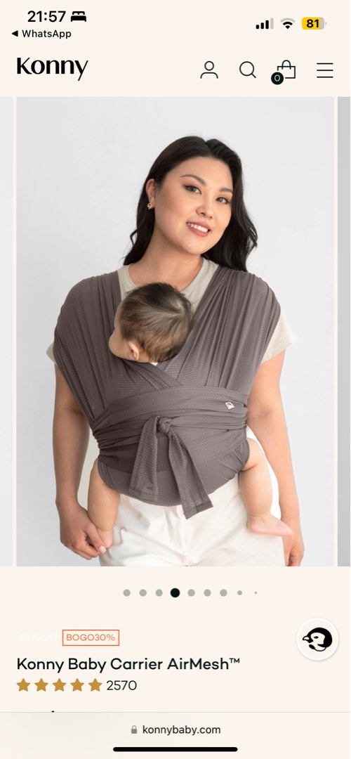 Konny Baby Carrier AirMesh Size L, Babies & Kids, Going Out, Carriers & Slings on Carousell