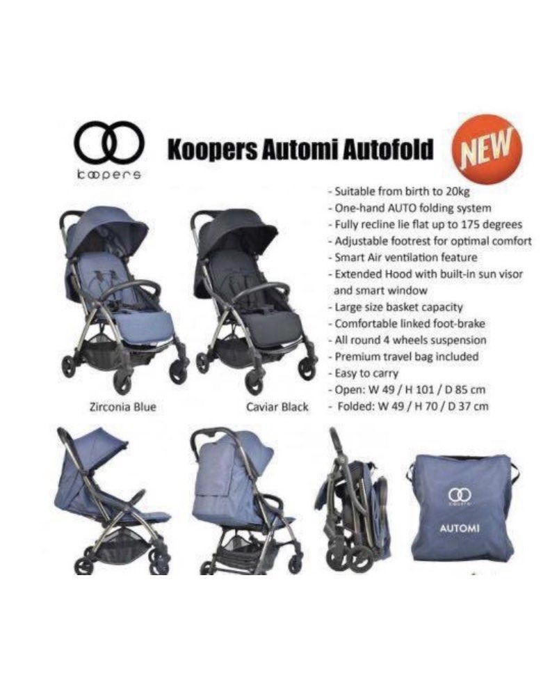 Koopers Automi Autofold Stroller, Babies & Kids, Going Out, Strollers ...