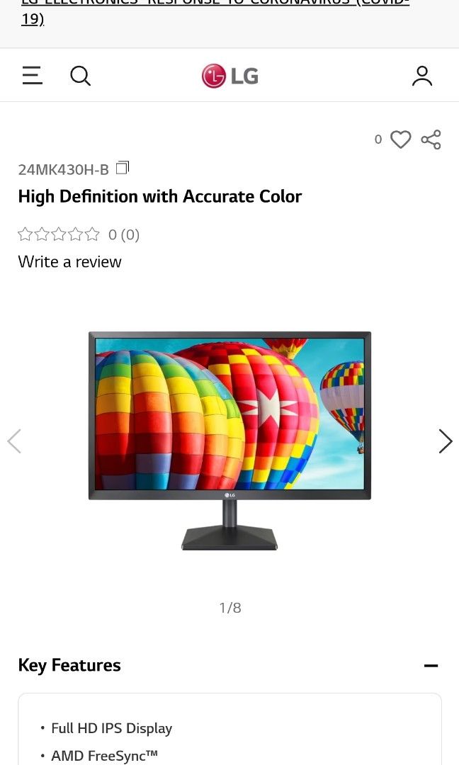 LG monitor + HDMI Cable, Computers & Tech, Parts & Accessories, Monitor ...