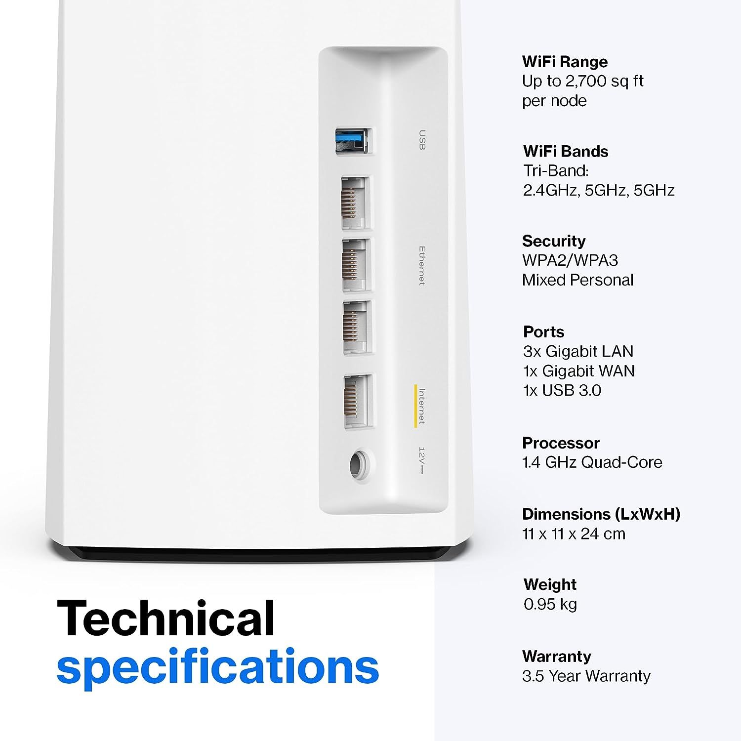 Linksys MX12600 Mesh WiFi Router - AX4200 WiFi 6 Router - Velop Tri-Band WiFi Mesh Router - WiFi ...