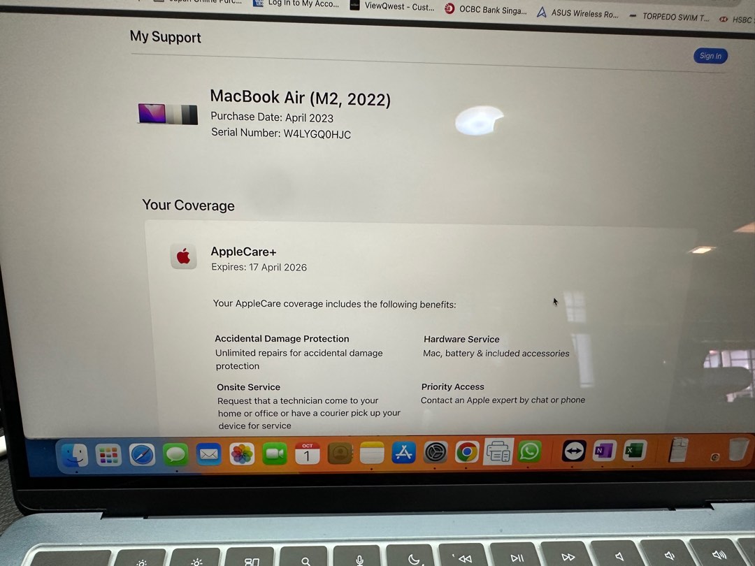 MacBook Air M2 (Purchased April 2023) With AppleCare-2026!, Computers ...