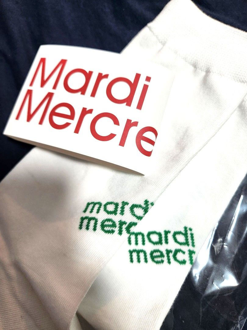 Mardi Marcredi logo white socks, Women's Fashion, Watches & Accessories ...