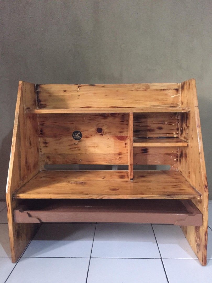 Meja Laptop/Pc/Komputer Meja Belajar Kayu Pinus, Perabotan Rumah di ...