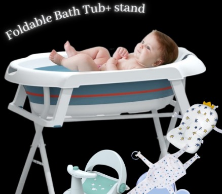 NEW | Foldable Baby Bath Tub With Stand Full Range KENCH0723, Babies & Kids, Bathing & Changing ...