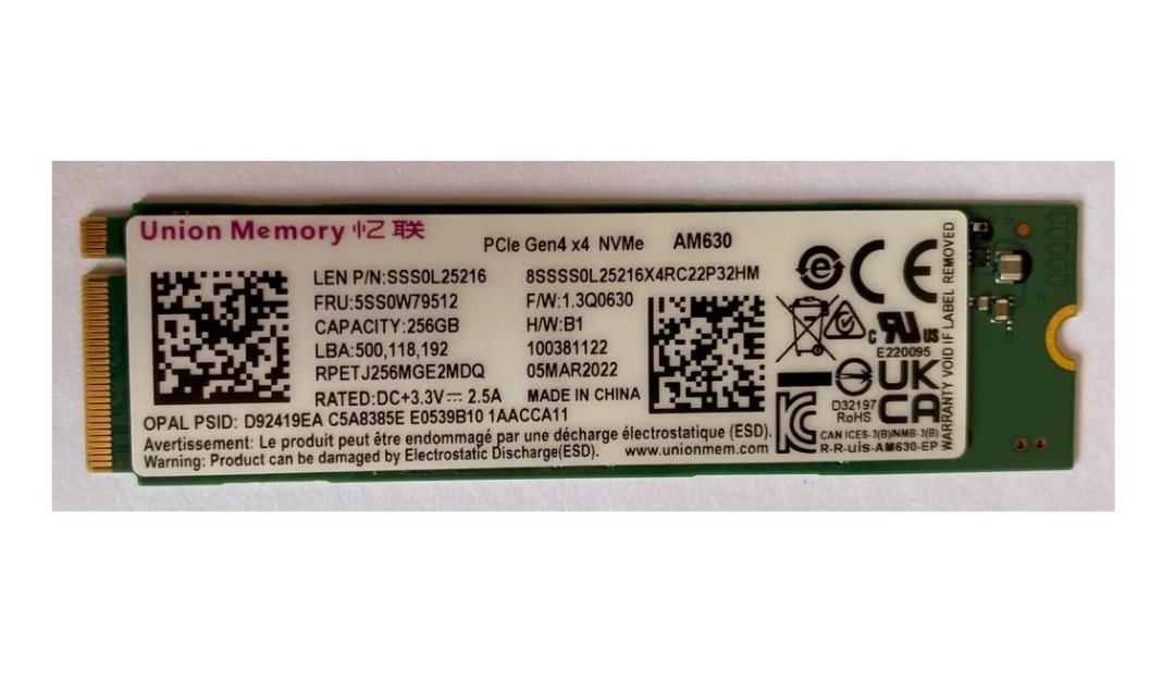256GB SSD M.2 NVMe PCIe Gen4x4 UNION MEMORY AM630 from New Branded PC High Performance High ...
