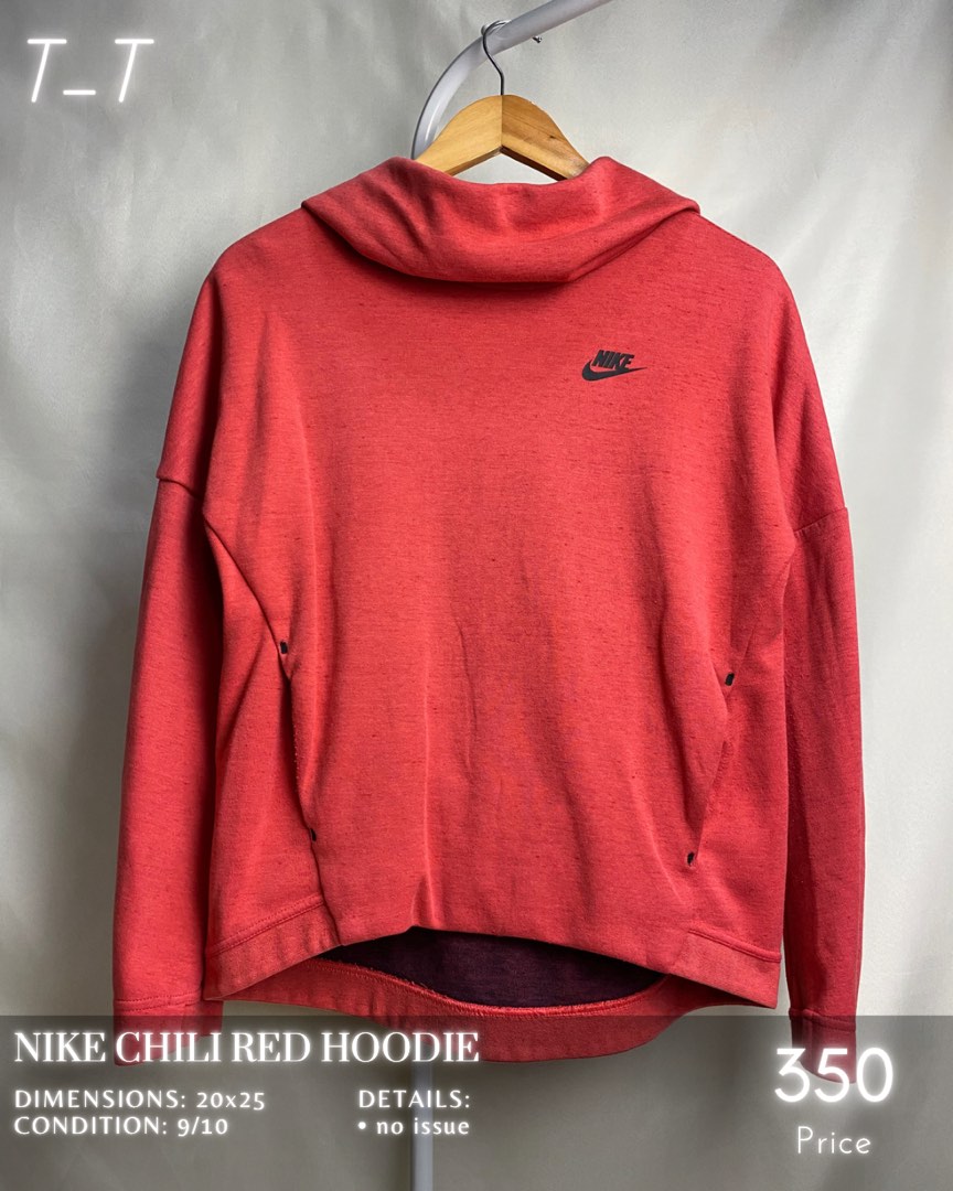 Nike chili red hoodie, Women's Fashion, Coats, Jackets and Outerwear on ...