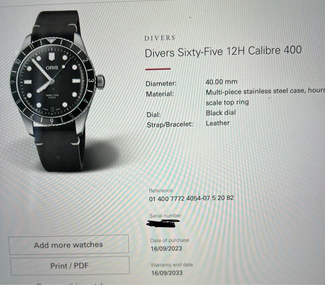 Oris 65 Diver 12H Cal.400, Luxury, Watches on Carousell