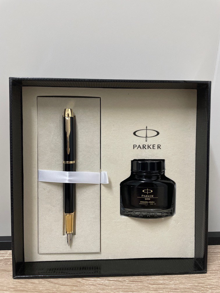 Parker Black / Gold IM Fountain Pen + Quinn Tub, Hobbies & Toys ...