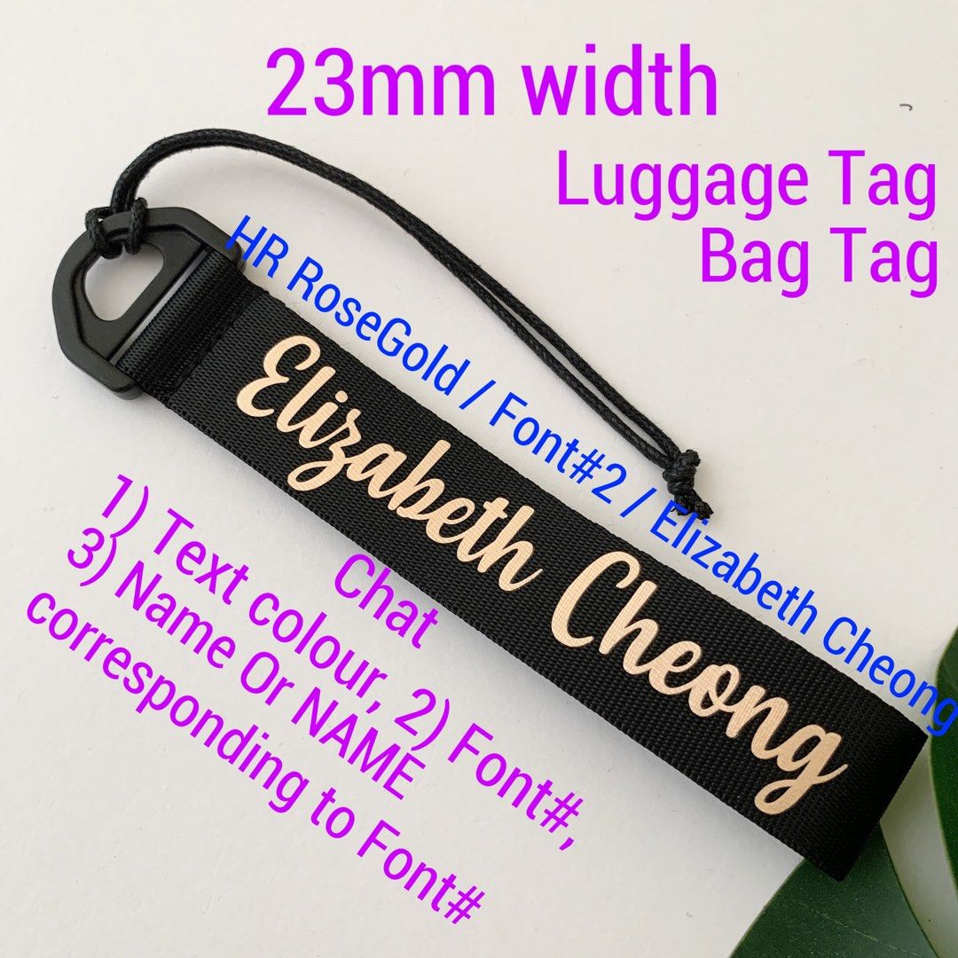 Personalised Name Luggage Tag Velcro Bag Tag Customised Travel Farewell ...
