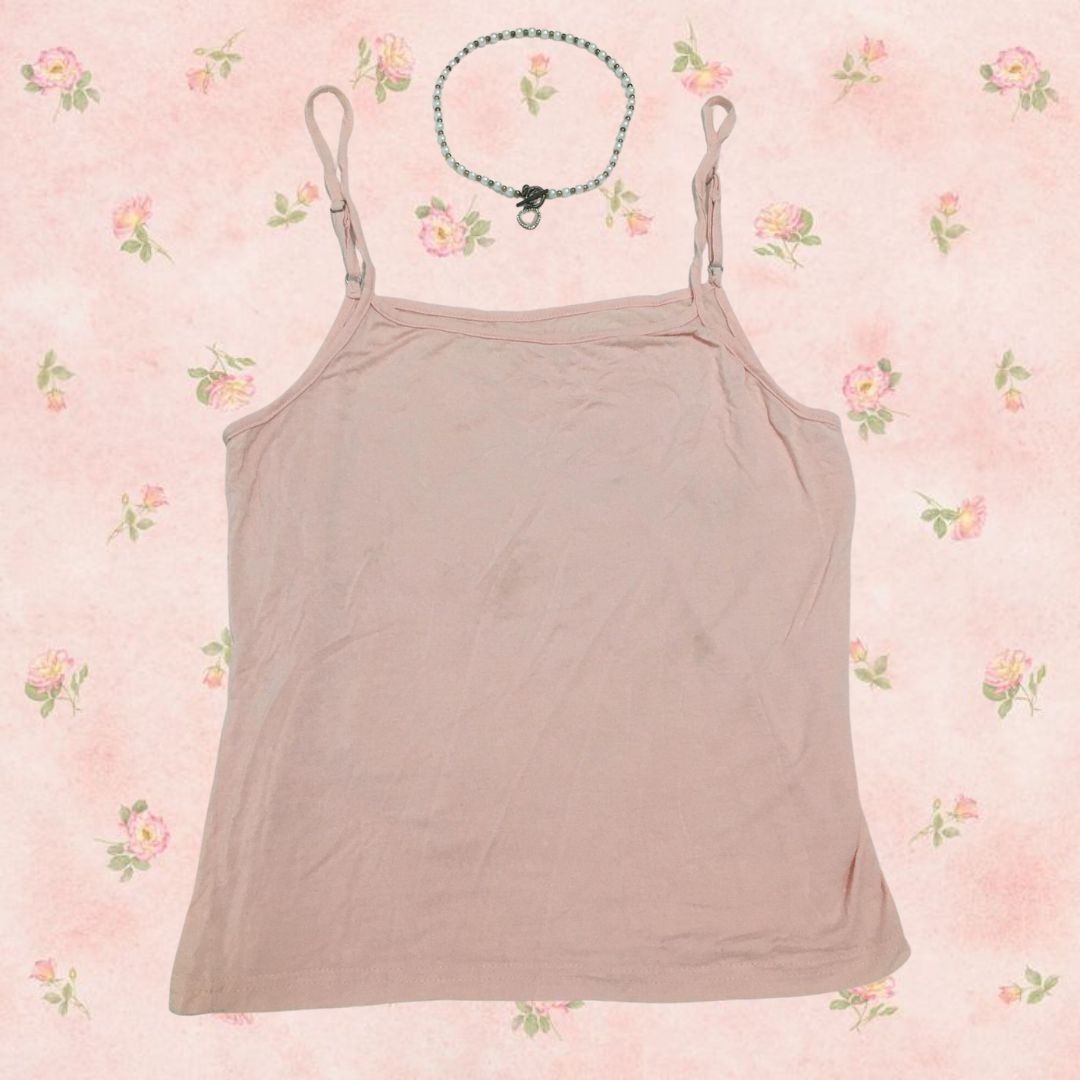 Plain pink spaghetti strap top, Women's Fashion, Tops, Sleeveless on ...