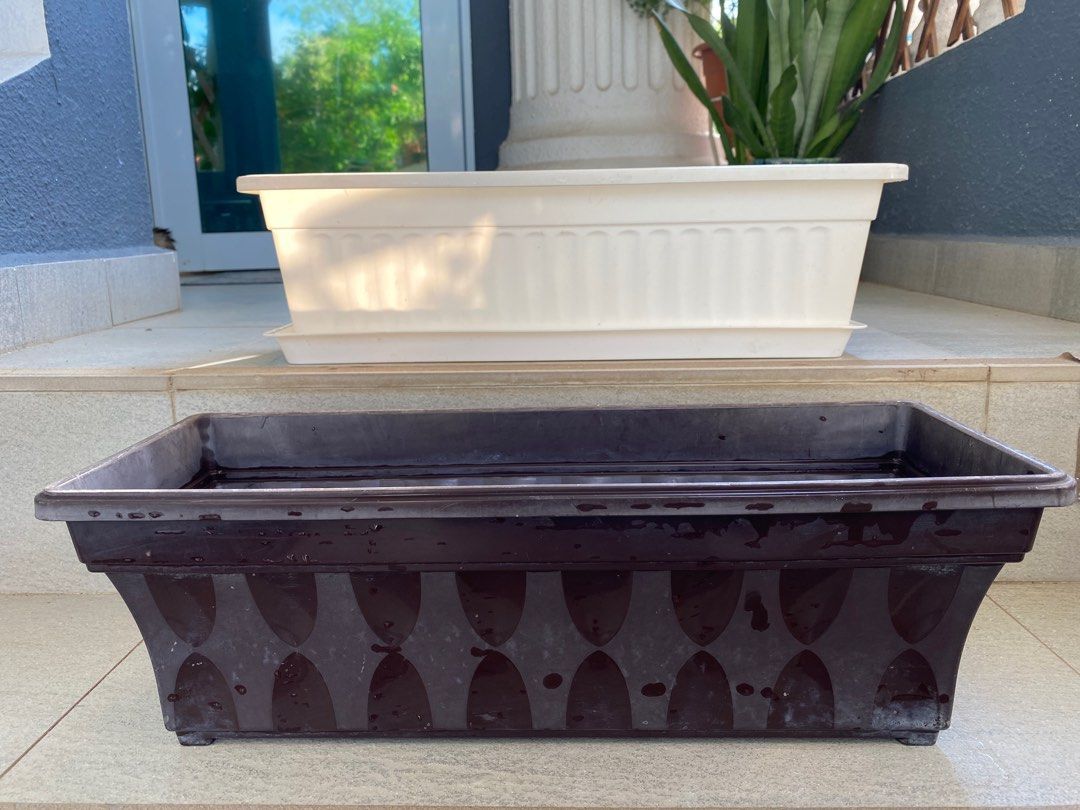 Planter Box / Long Plastic Pots, Furniture & Home Living, Gardening ...
