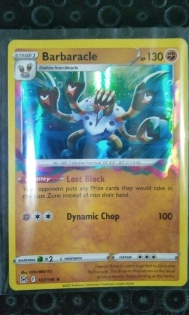 Pokemon Card Barbacle Full Art #107/196, Hobbies & Toys, Toys & Games ...