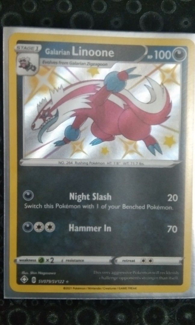 Pokemon Card Galarian Linoone Full Art #SV09/SV122, Hobbies & Toys ...