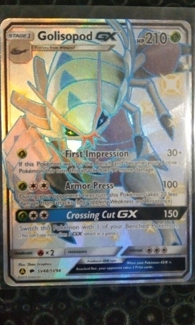 Pokemon Card Golisopod GX Full Art #SV48/SV94, Hobbies & Toys, Toys ...